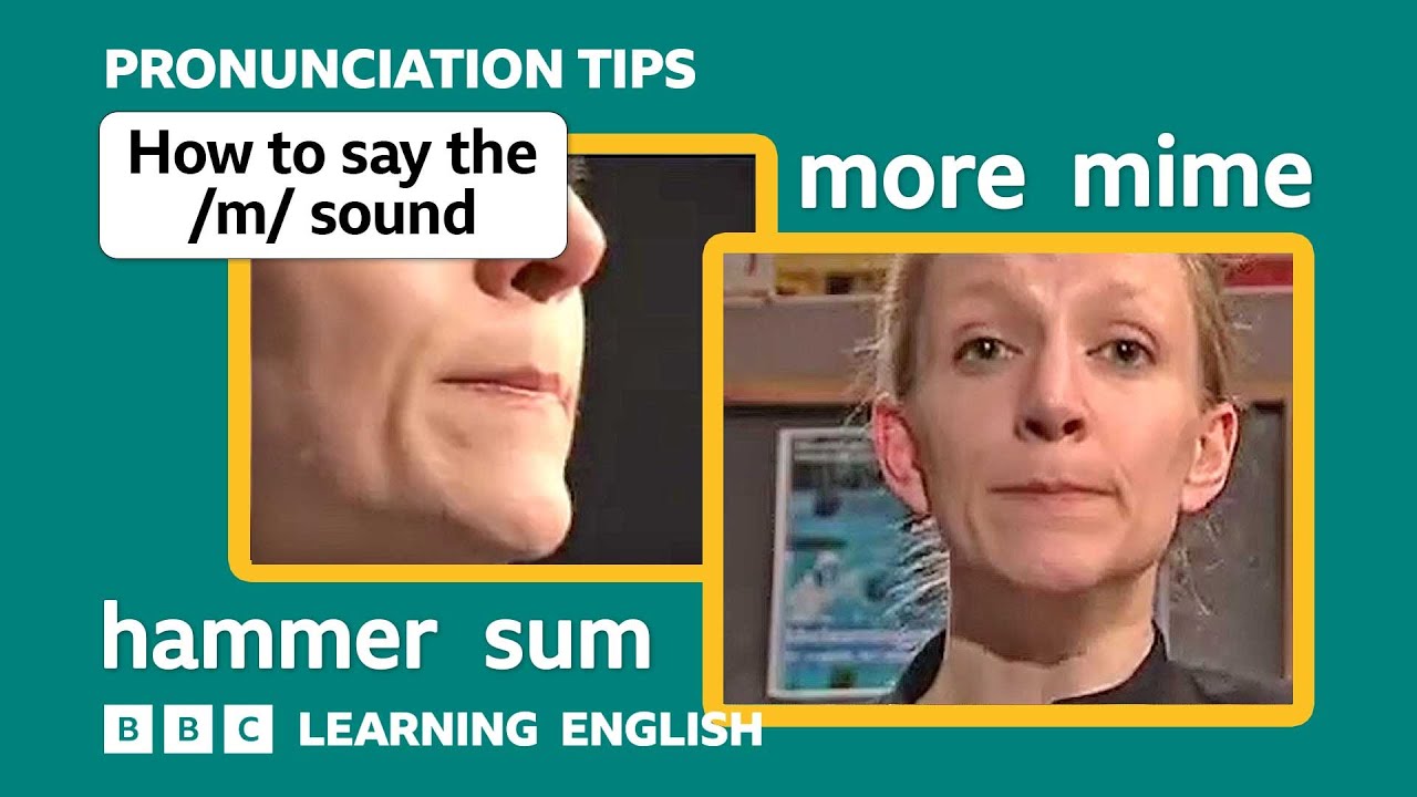 English Pronunciation Consonant - /m/ - 'hammer', 'mime' and 'more'