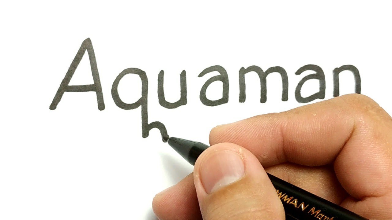 How to turn words AQUAMAN into superhero dc comic AQUAMAN cartoon for ...