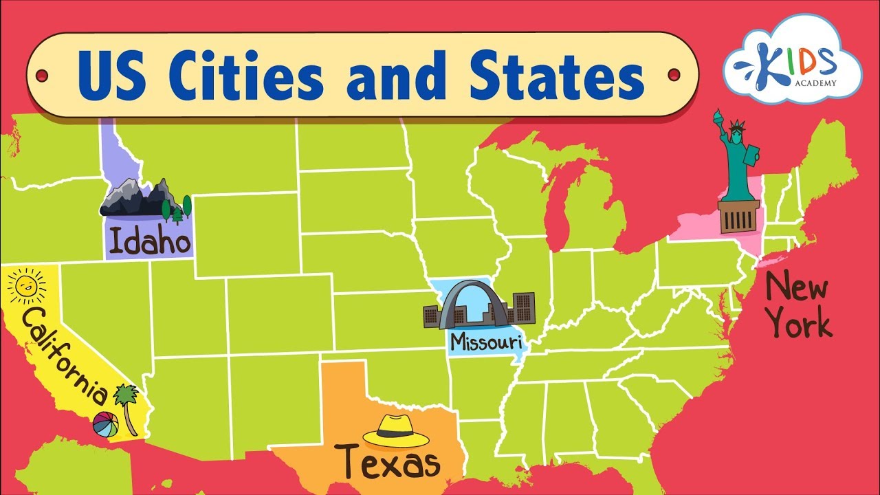 Learning Video: U,S, Cities and States - Kids Academy