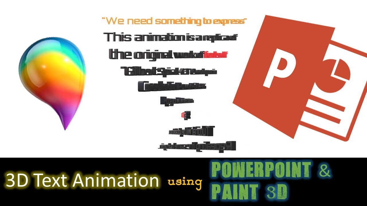 How To Make 3D Text Animation in PowerPoint Tutorial with Paint 3D ...