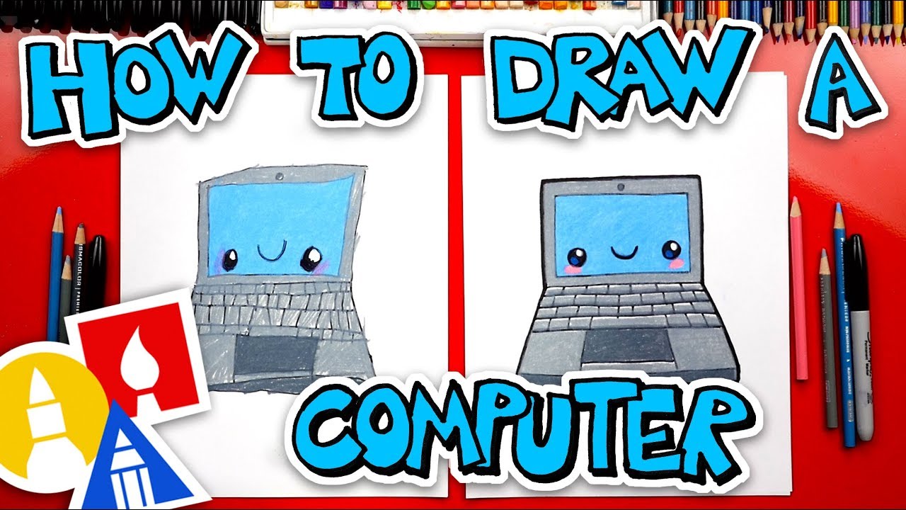 How To Draw A Funny Laptop Computer + Spotlight #90