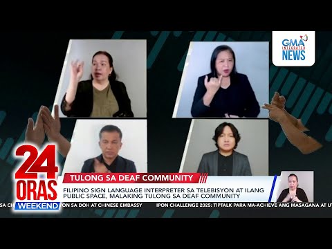 Filipino sign language interpreter sa telebisyon at ilang public space ...