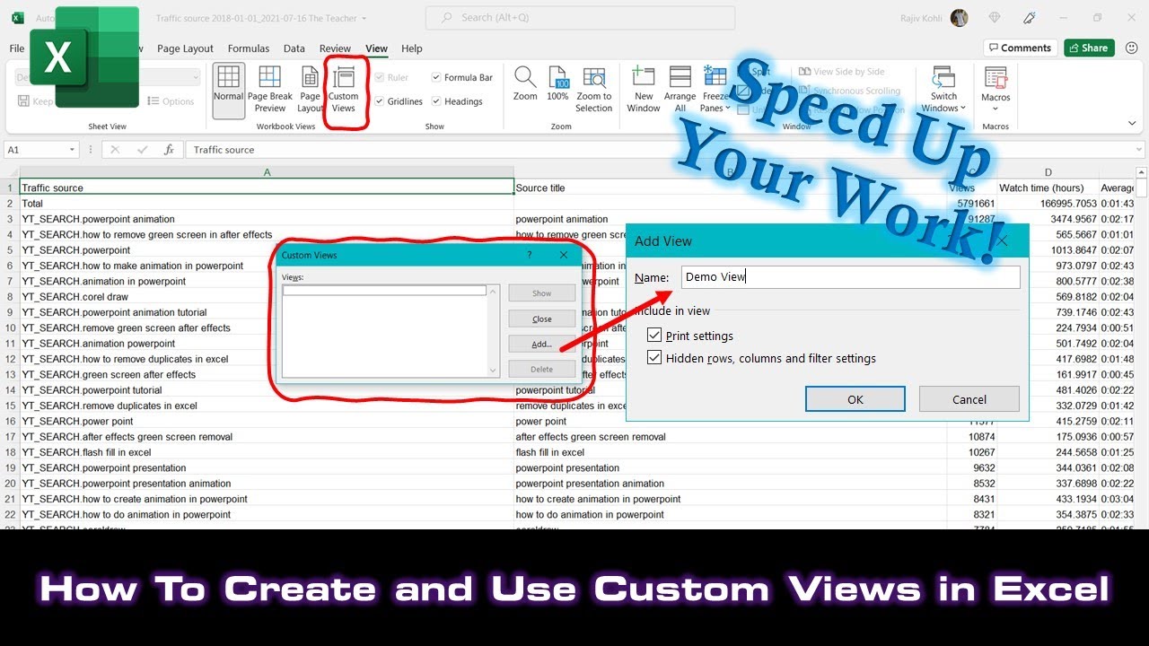 How to Create and Use Custom Views in Microsoft Excel The Teacher