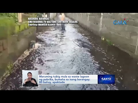 Maruming tubig mula sa waste lagoon ng pabrika, bumaha sa isang ...