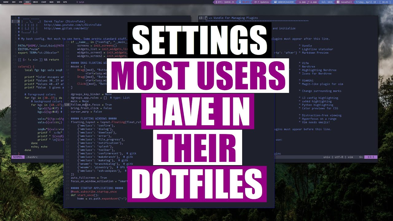 What Are Linux Users Putting In Their Config Files? DistroTube