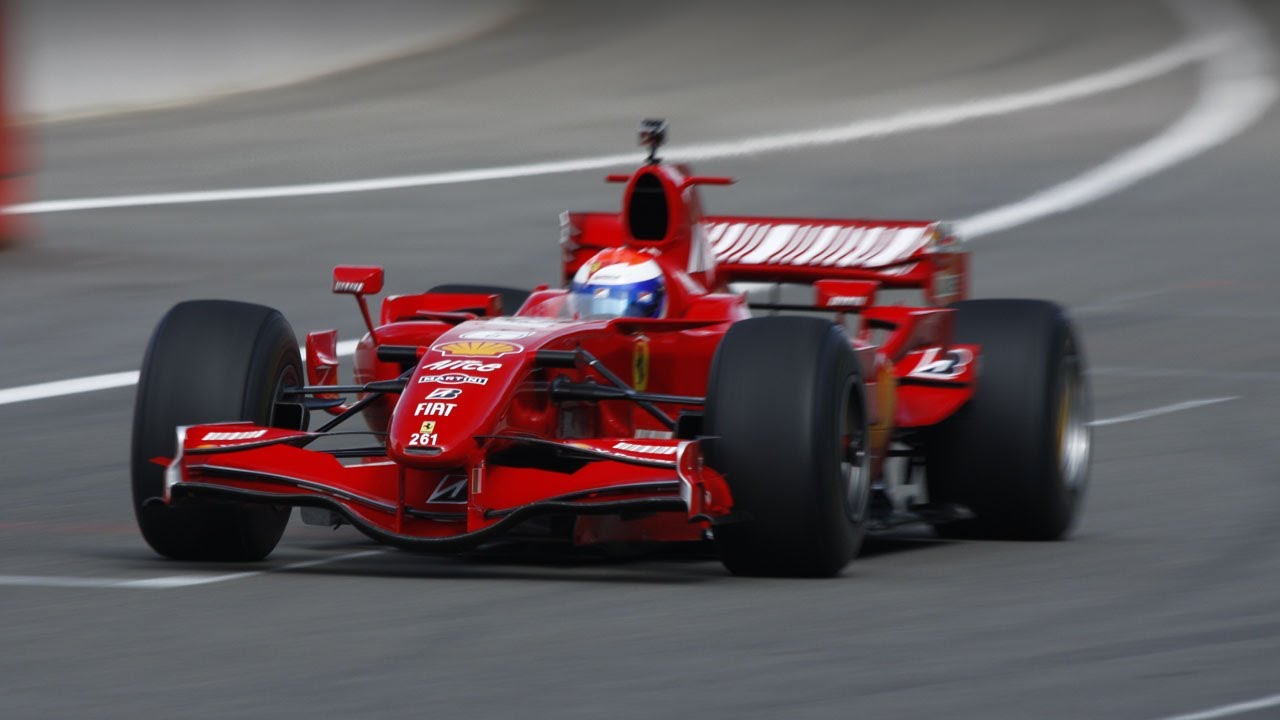 Must-see: FERRARI F2007 flat-out V8 sounds, downshifts, flybys & engine ...