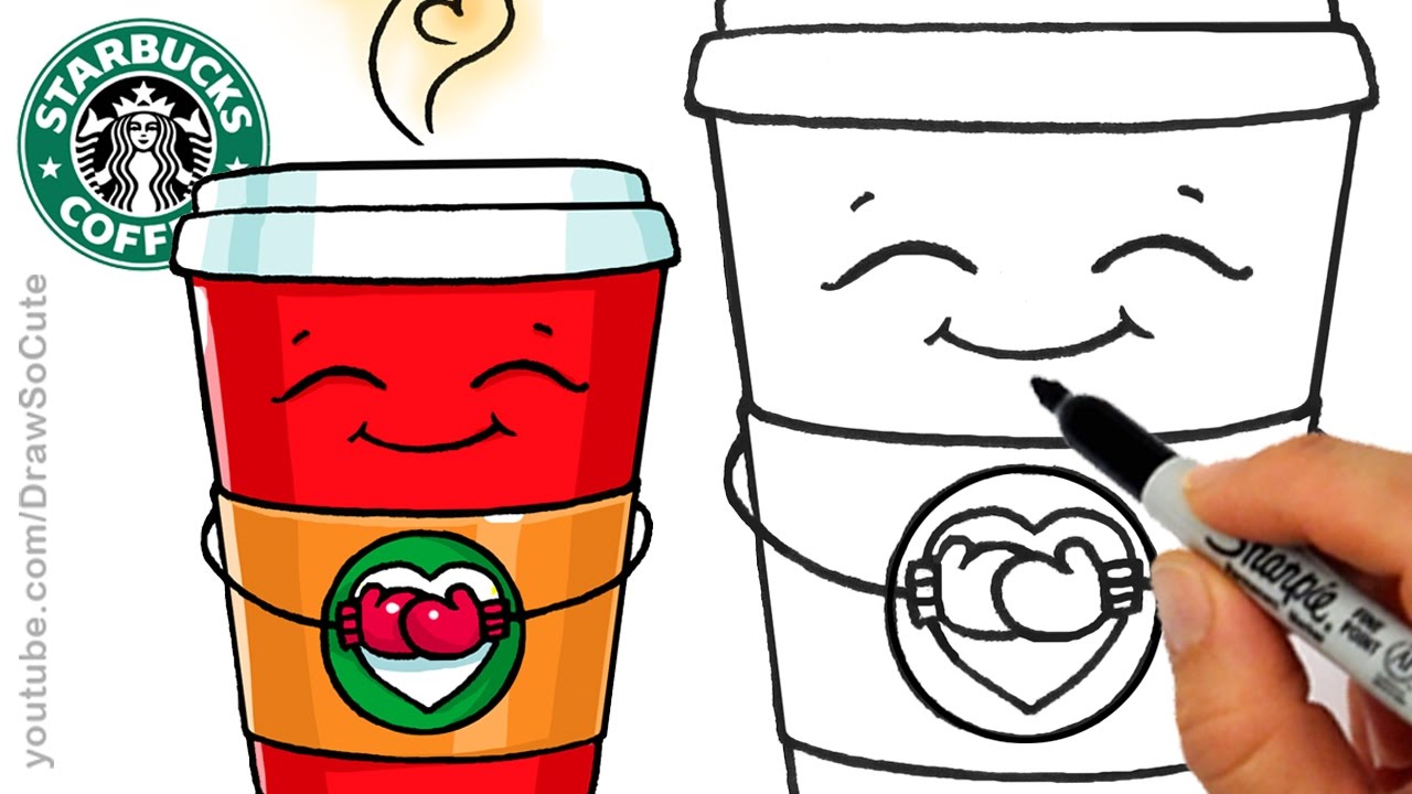 How to Draw a Hot Starbucks Drink step by step Easy and Cute - Winter ...