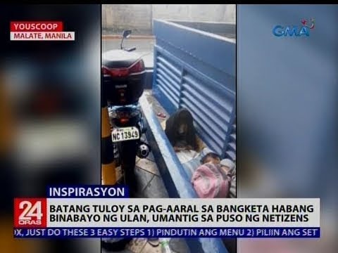 Pag-aaral sa bangketa habang binabayo ng ulan, umantig sa puso ng netizens | Videos | GMA News ...