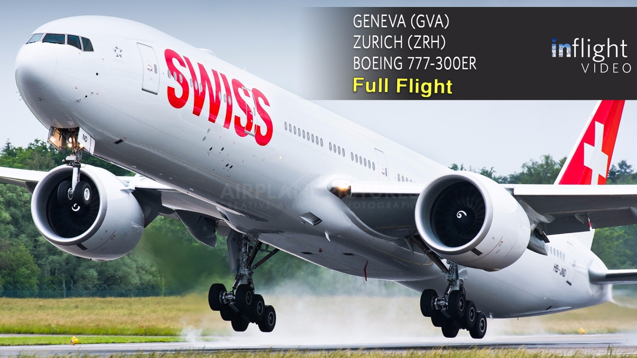 Swiss Full Flight: Geneva to Zurich - Boeing 777-300ER (with ATC)