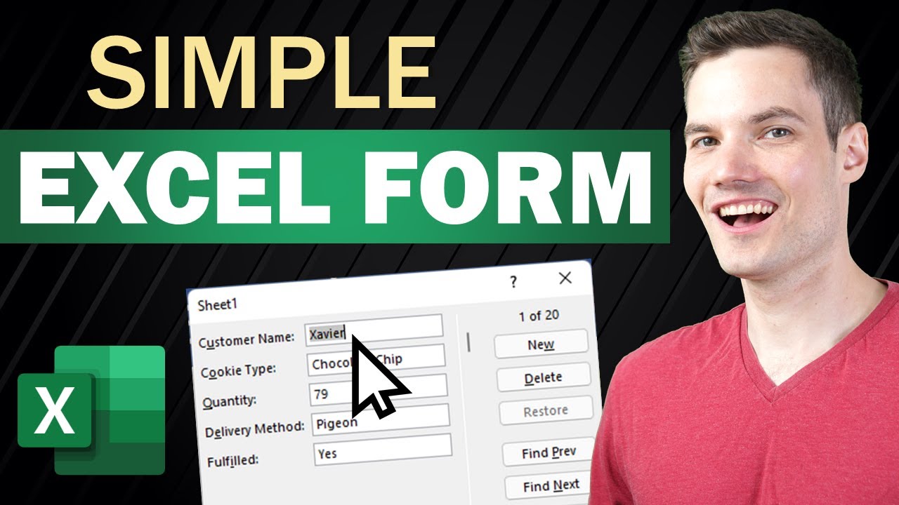 How to Create Simple Excel Form for Data Entry - Kevin Stratvert