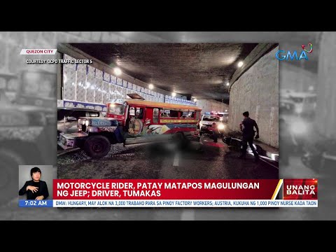 Motorcycle rider, patay matapos magulungan ng jeep; driver, tumakas ...