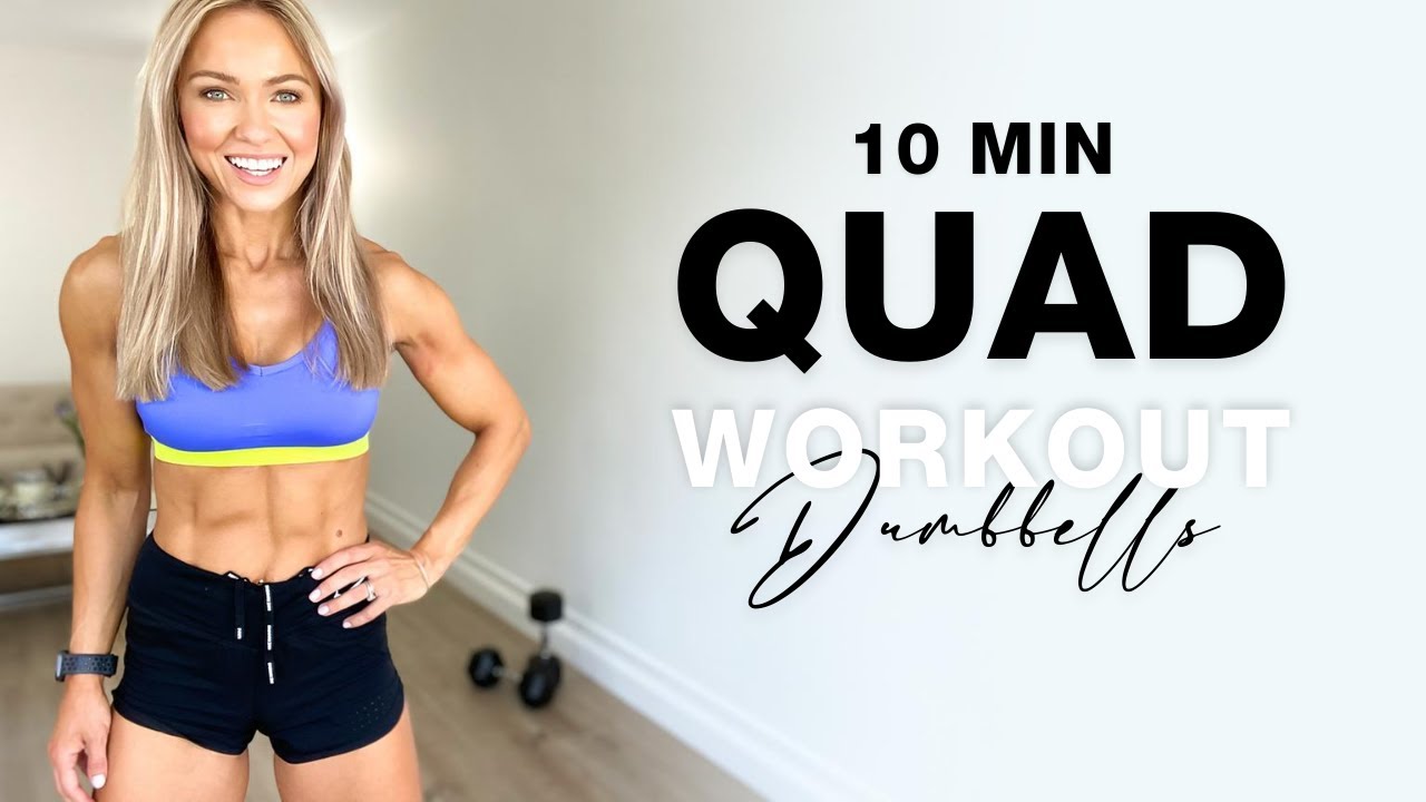 10 Min DUMBBELL LEG WORKOUT at Home - Quad Focused - Caroline Girvan