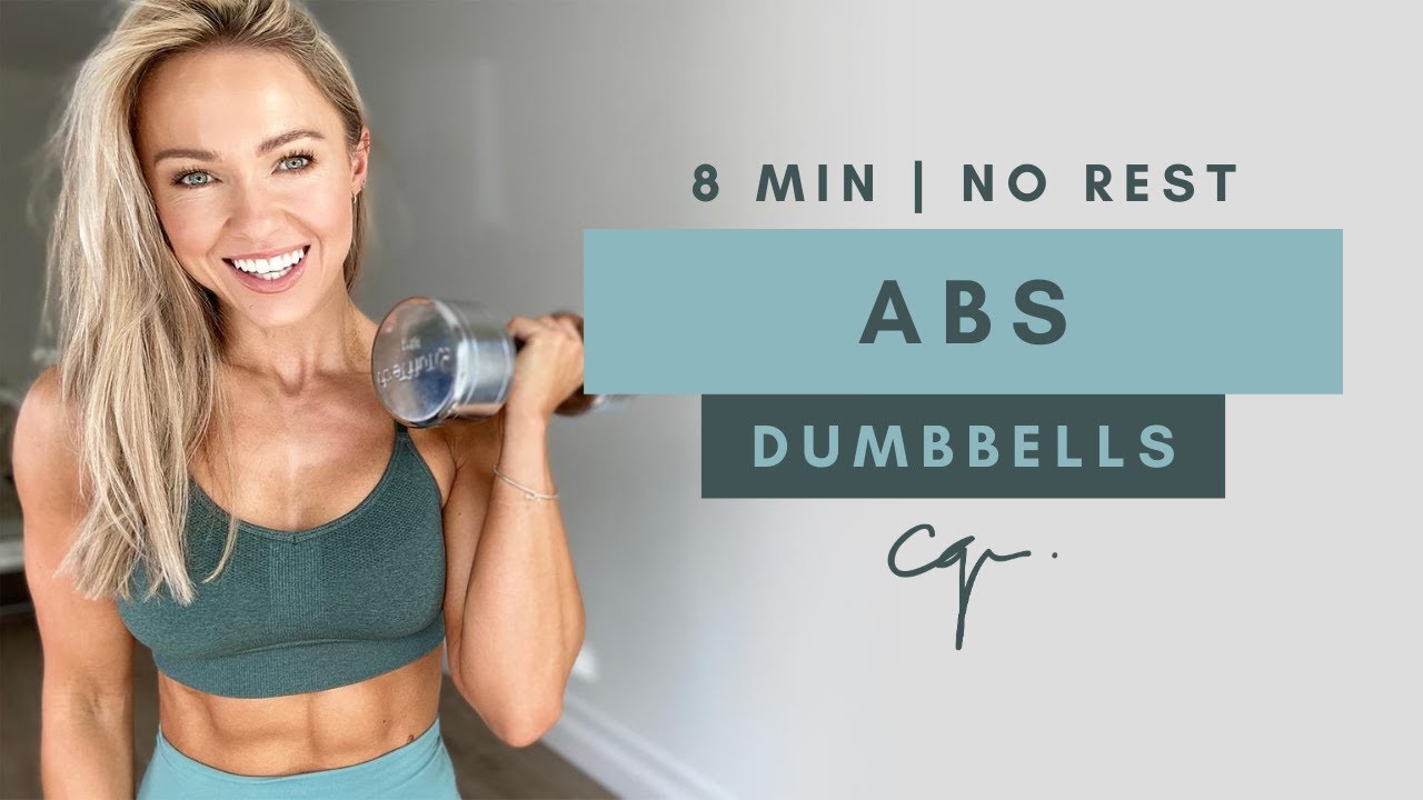 8 Min ABS WORKOUT with Dumbbells at Home - AMRAP Routine - Caroline Girvan