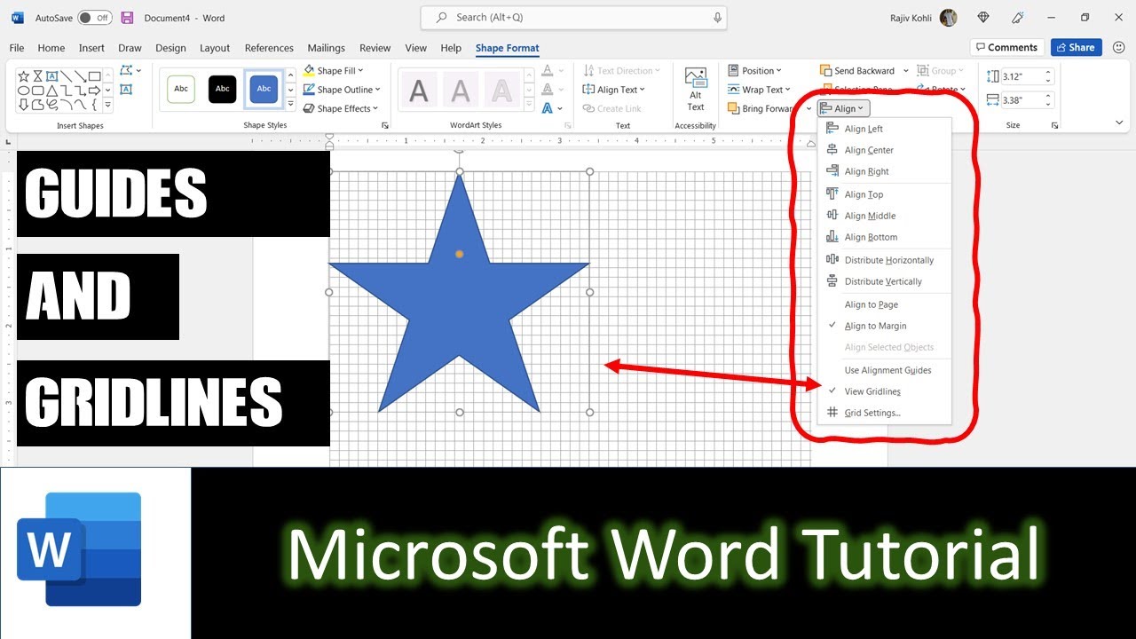 How to Use Guides and Gridlines in Microsoft Word Shapes Tool - The Teacher