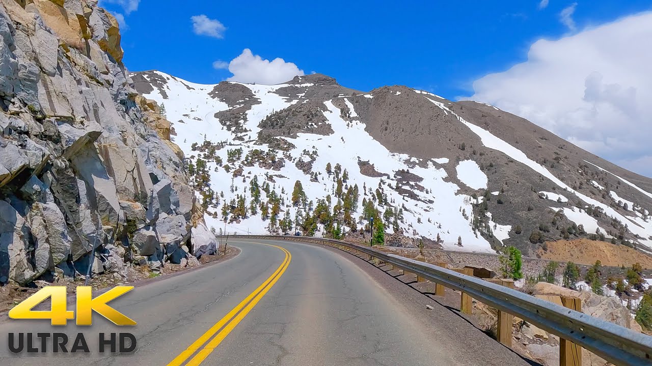 Driving in California’s Sierra Nevada Mountains on Carson Pass 4K